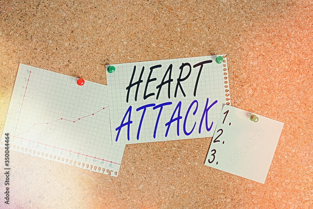 Writing note showing Heart Attack. Business concept for sudden ...