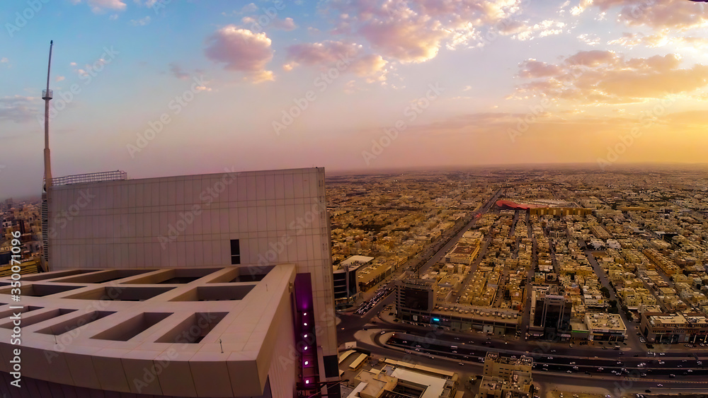 Riyadh, Saudi Arabia : Aerial view of Riyadh downtown with landscape ...