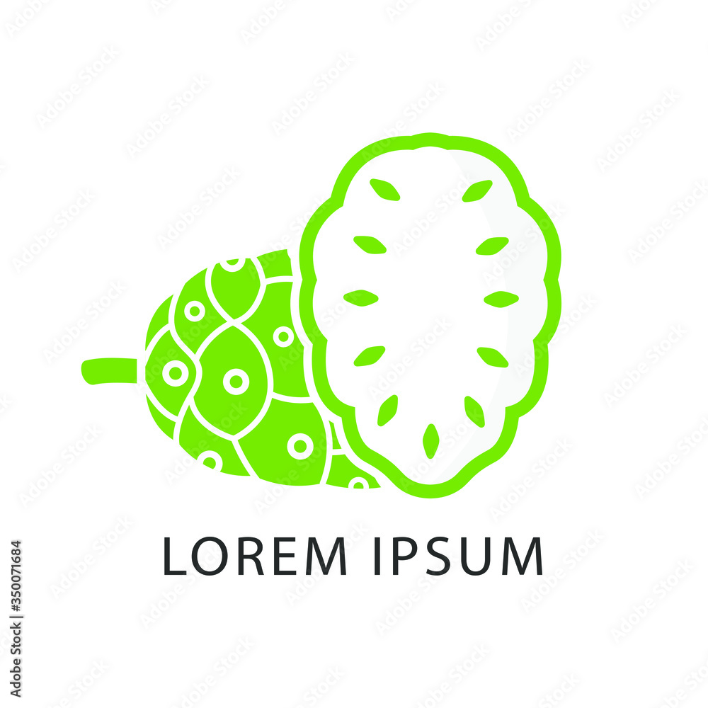 noni fruit logo. starvation fruit logo design. fruit icon Stock Vector ...