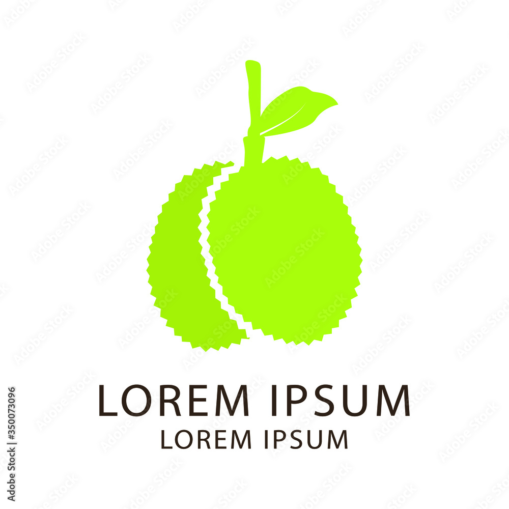 Jackfruit fruit flat vector illustration. Jackfruit logo vector design ...