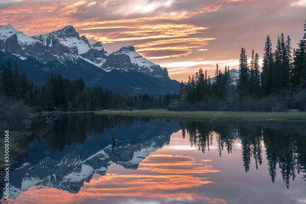 Snowy Rocky Mountain Sunset