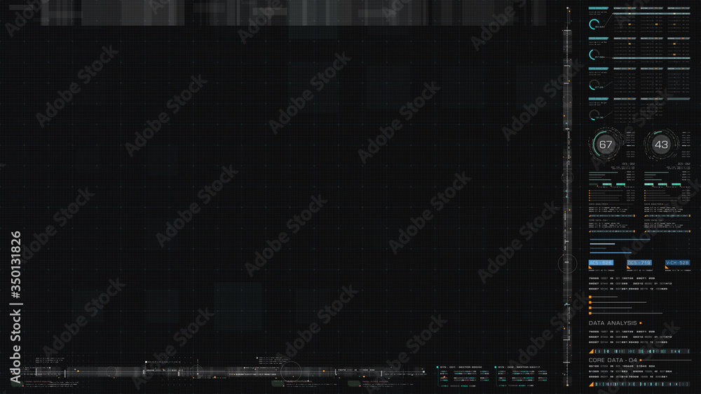 Futuristic hi-tech graphic user interface head up display with digital ...