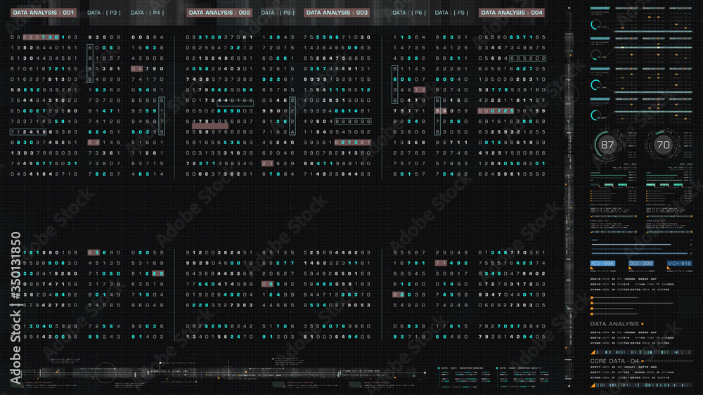 Futuristic hi-tech graphic user interface head up display with digital ...