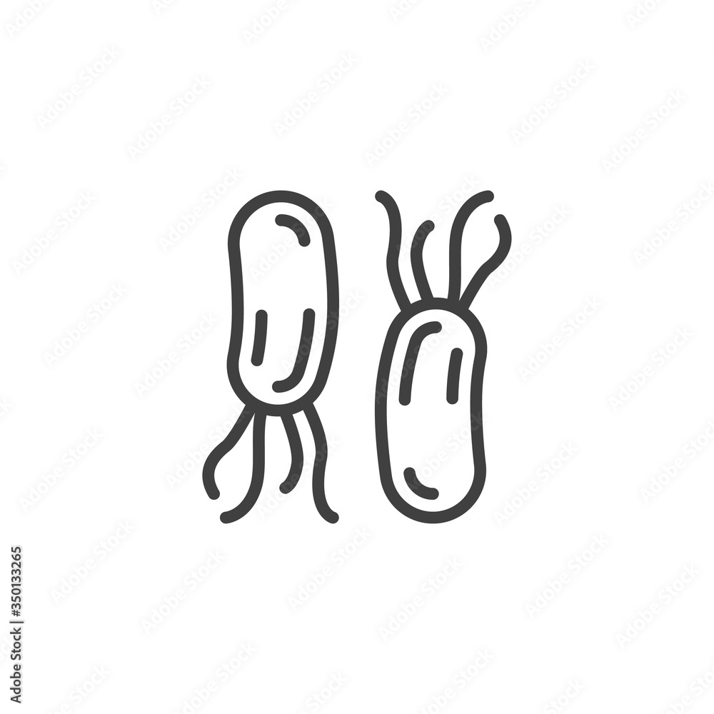 H. pylori bacteria Infection line icon. linear style sign for mobile ...