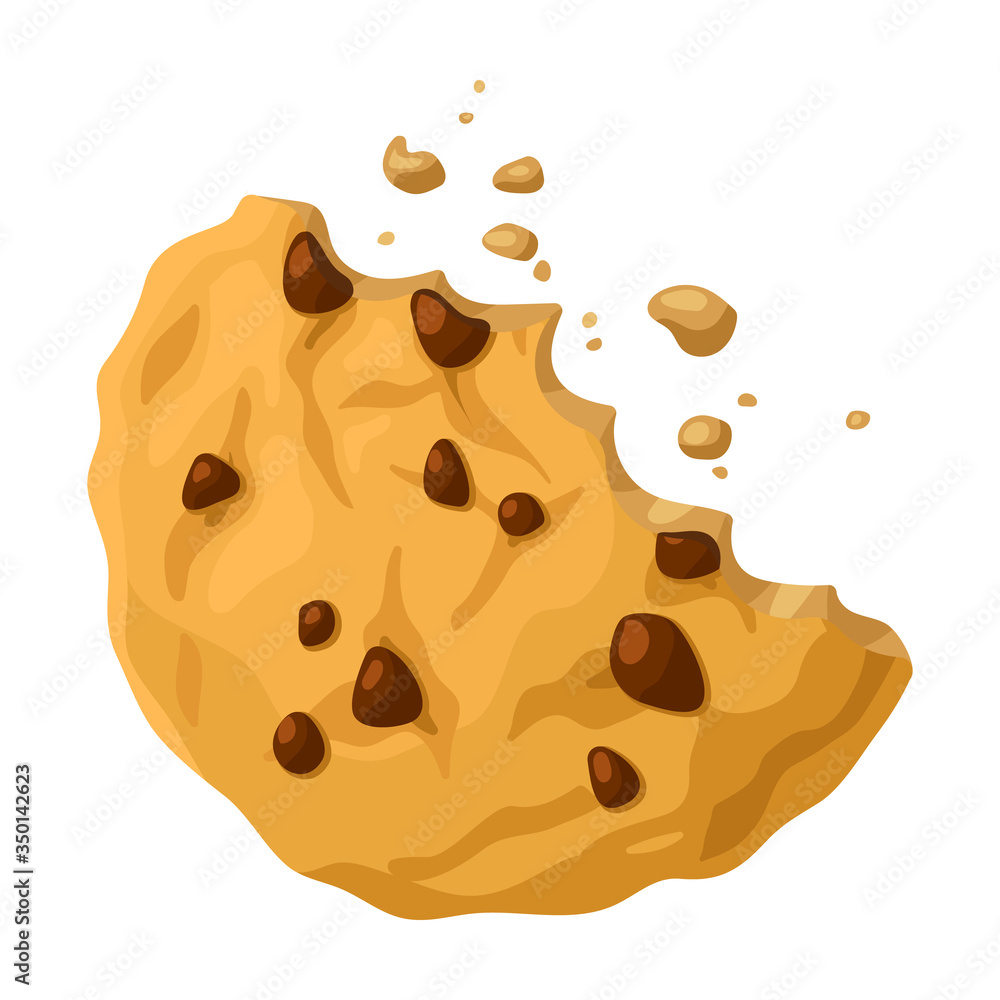 Cookies with crumbs vector icon.Cartoon vector icon isolated on white ...