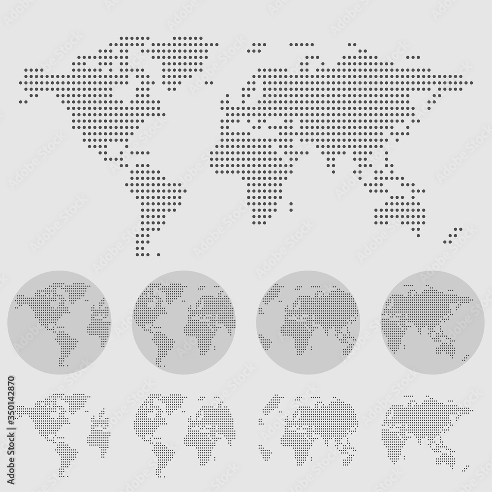 world map earth dot white background vector Stock Vector | Adobe Stock