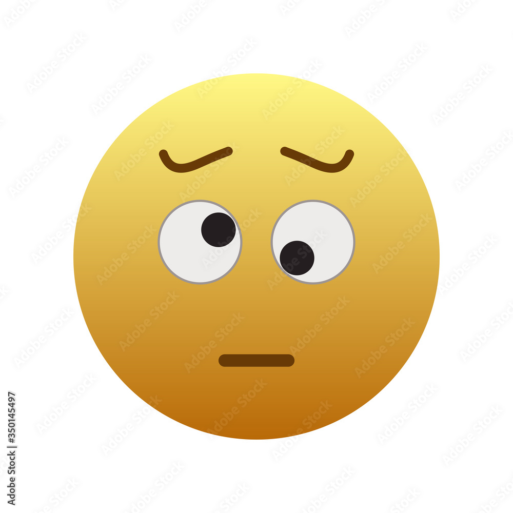 Confused face emoji isolated on white background. Confused eyes ...