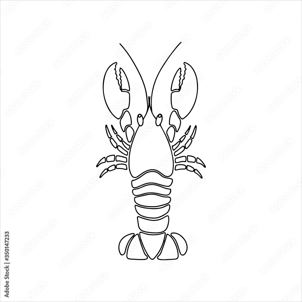 Hand drawn lobster logo. Vector doodle style illustration lobster ...