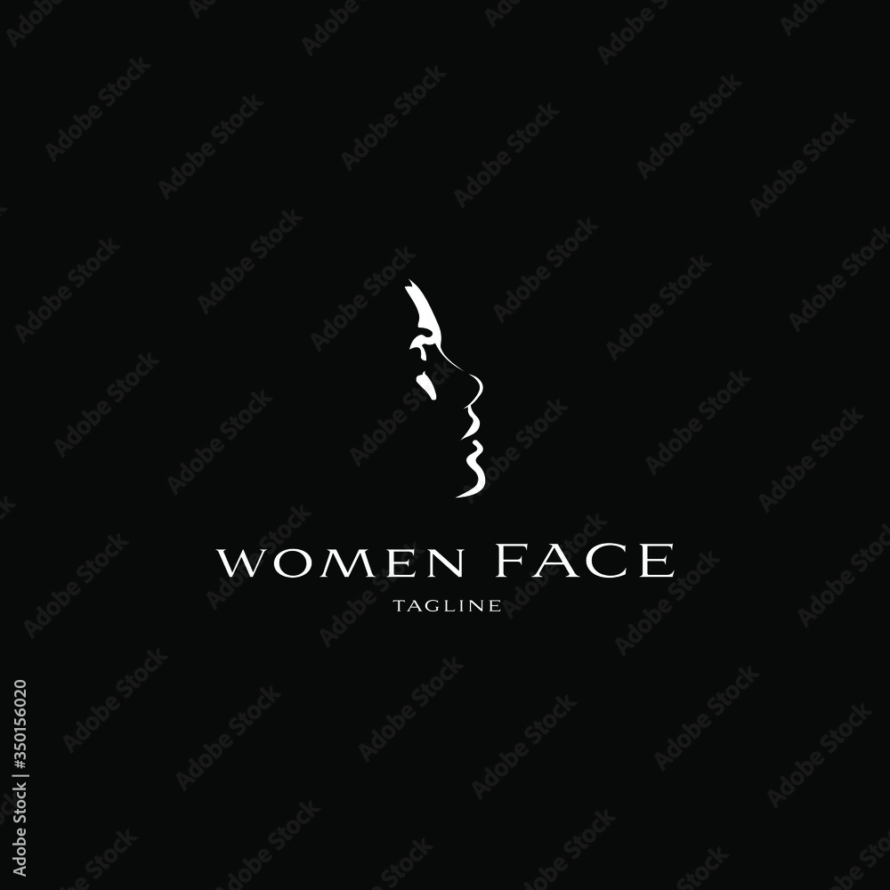 Woman face logo design. Awesome a woman face woman silhoutte. A woman ...