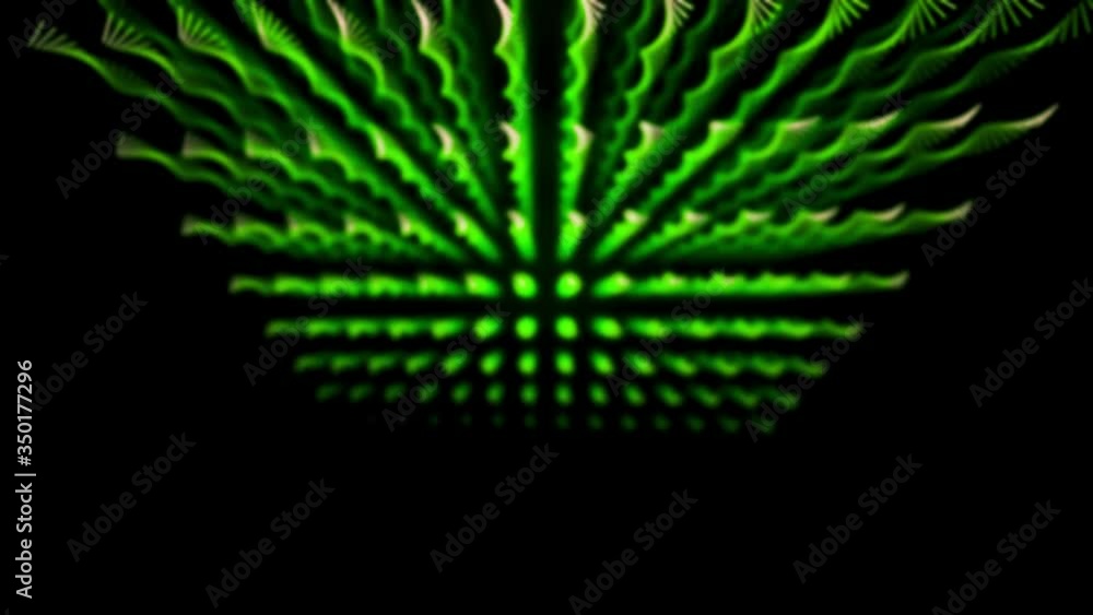 3D optical moving lines on black background. Animation. Wavy lines move ...