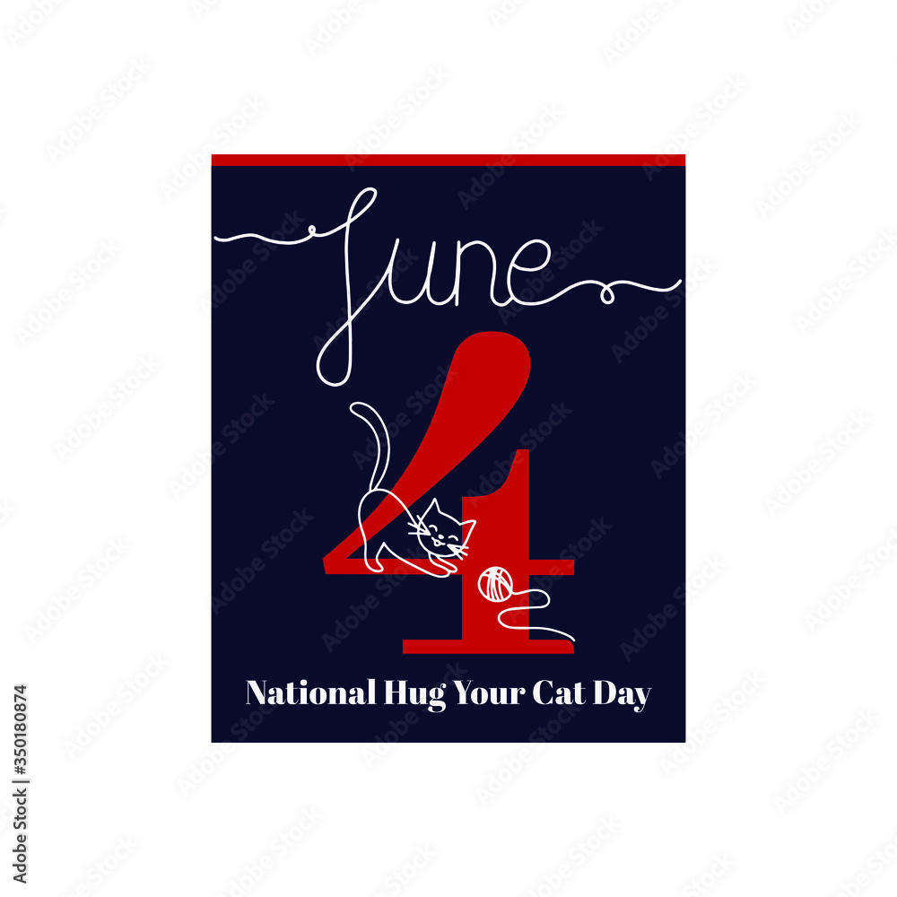 Calendar sheet, vector illustration on the theme of National Hug Your ...