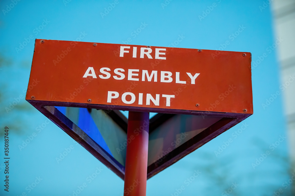 fire assembly point Stock Photo | Adobe Stock
