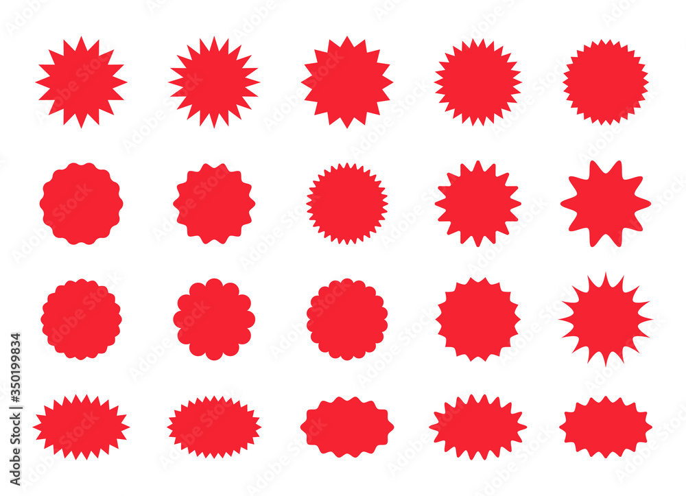 Set of star burst stickers. Vector starburst price tag icon. Set badge ...