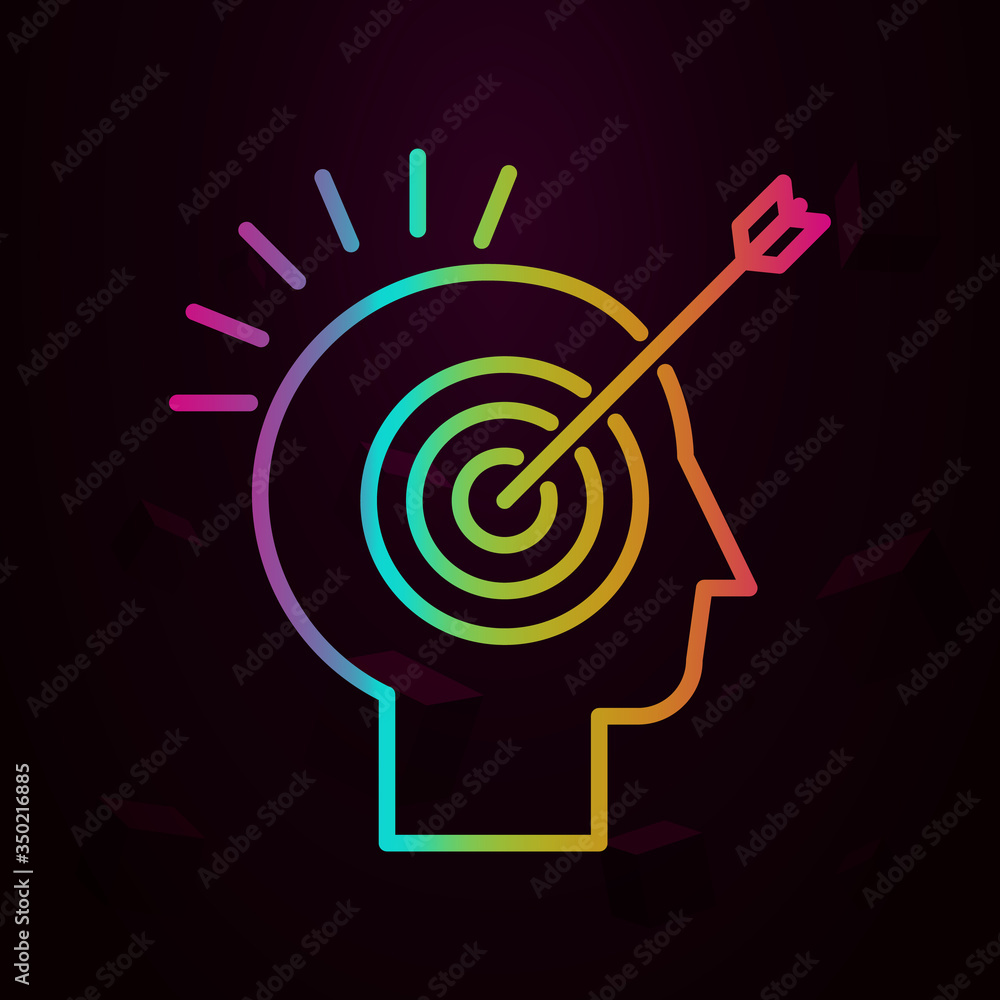 Human, target in mind nolan icon Simple thin line, outline vector of ...