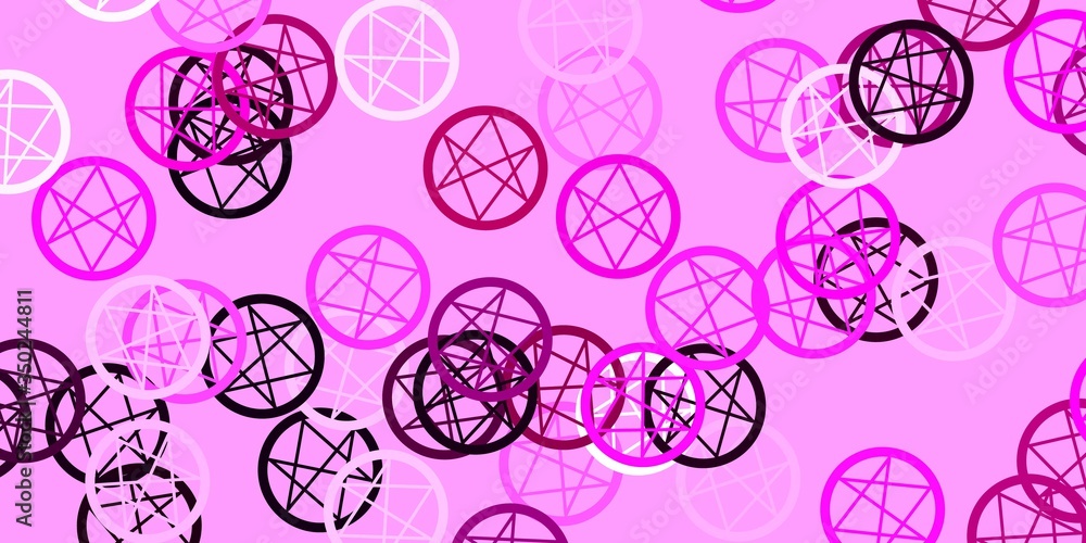 Light Pink vector background with occult symbols. Stock Vector | Adobe ...