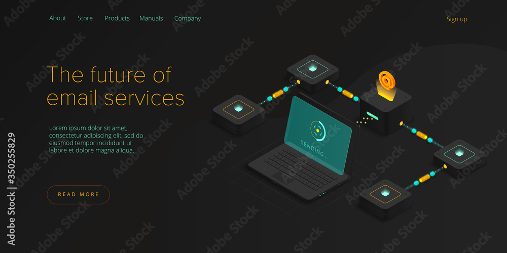 Email service concept isometric vector illustration. Electronic mail ...