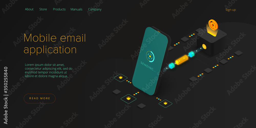 Email service concept isometric vector illustration. Electronic mail ...