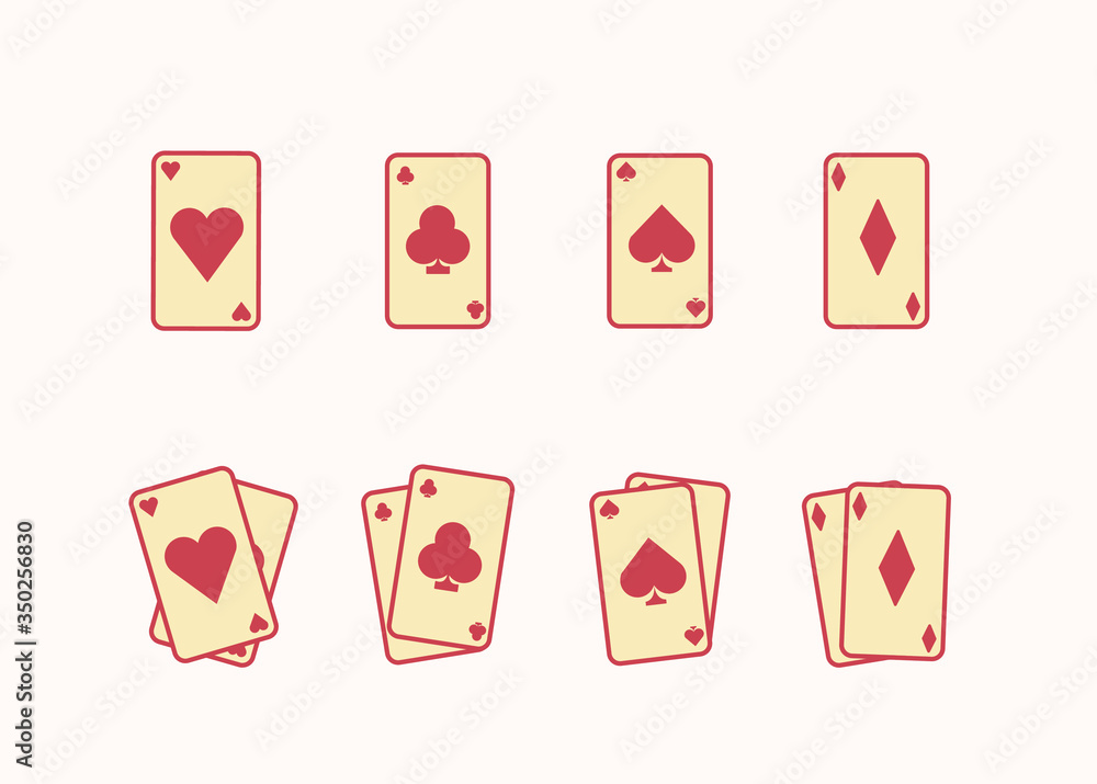 playing cards flat design simple vector icons. elements for logo and ...