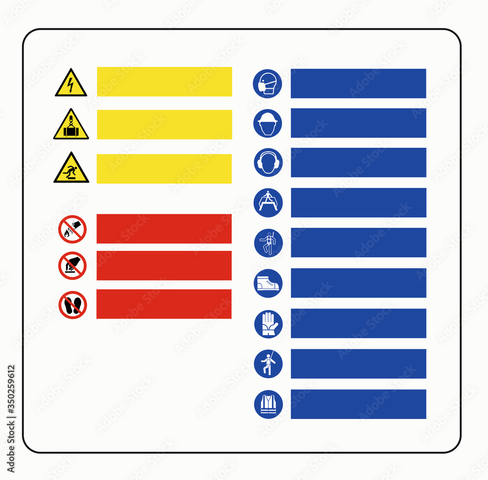 DANGER AND WARNING SYMBOLS STOP AND ALT PROHIBITION Stock Vector ...