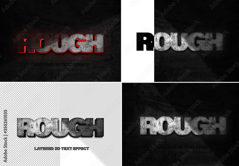 Rough Rock Text Effect Mockup Stock Template | Adobe Stock