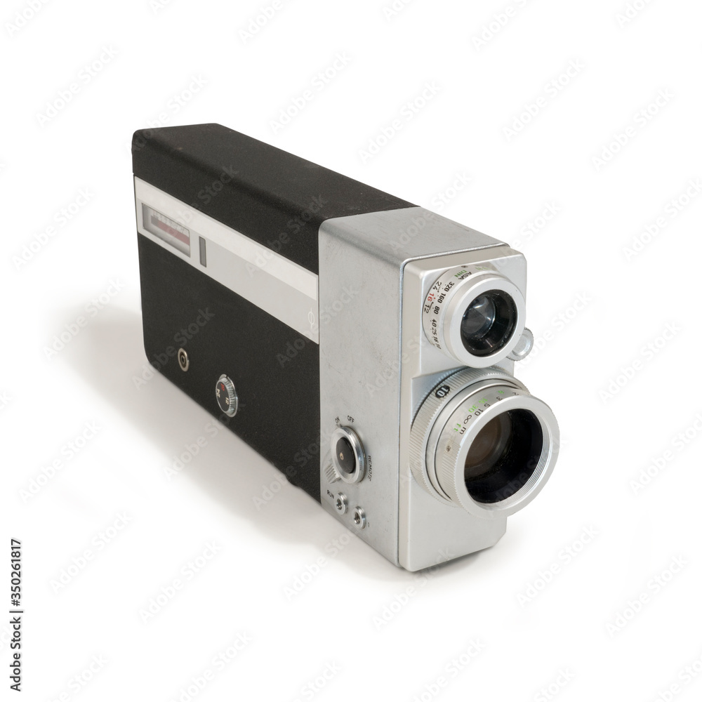 Vintage historic handheld filmmaker camera for super-8 films with ...