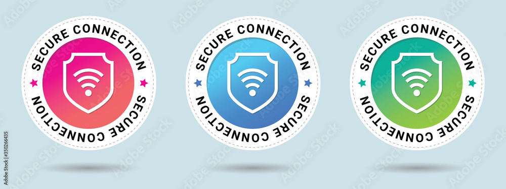 Secure Connection stamp vector illustration. Vector certificate icon ...