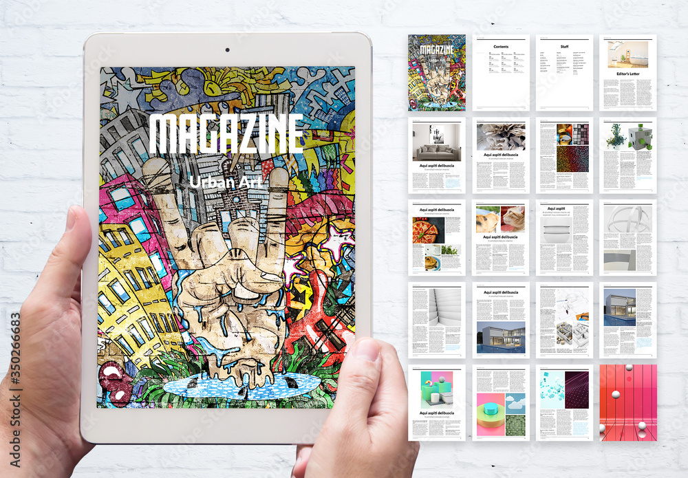 Underground Alternative Urban Art Digital Magazine Layout Stock ...