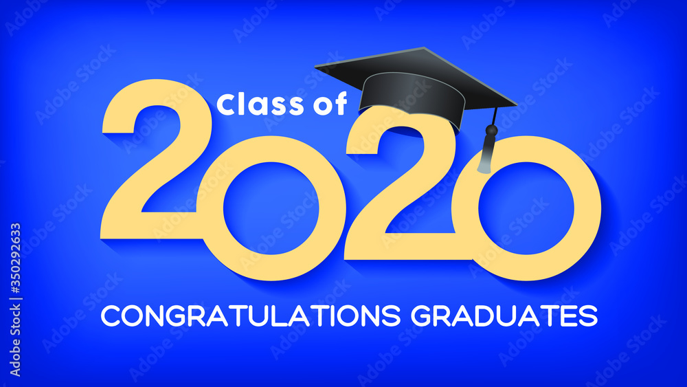 Class of 2020. Congrats Graduates. Lettering Graduation logo. Template ...
