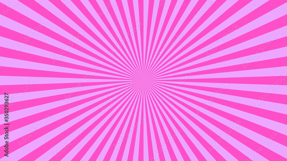 Abstract starburst background with pink rays. Banner vector ...