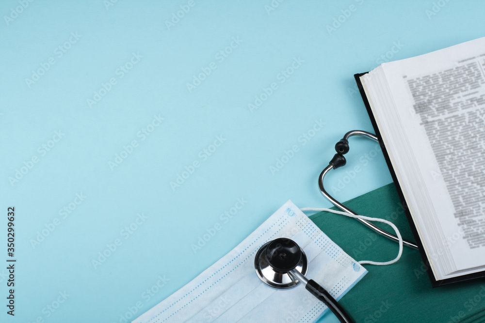 Health care template for text medicine treatment concept. stethoscope ...