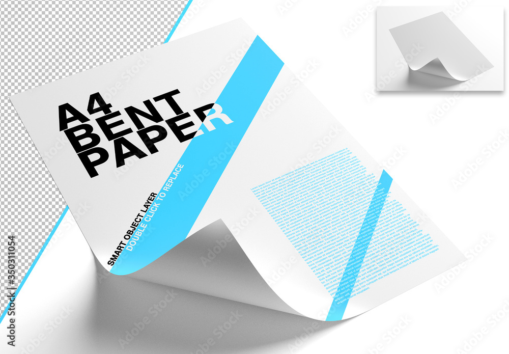 Mockup of a Paper Sheet Stock Template | Adobe Stock
