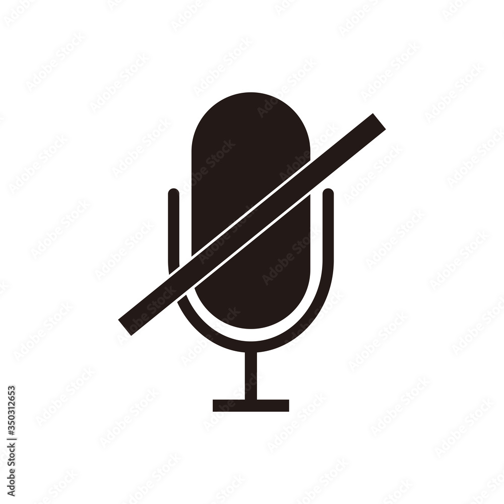 Microphone Mute Icon Illustratrion sign Stock Vector | Adobe Stock