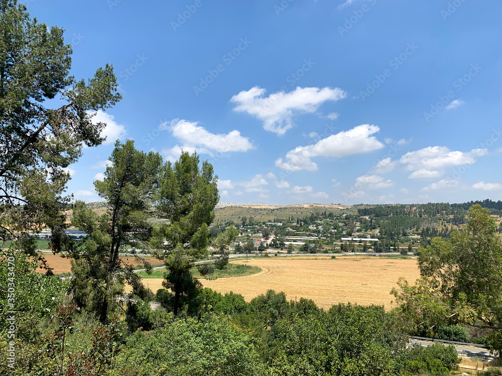 View of the Valley of Elah, where David defeated Goliath Stock Photo ...