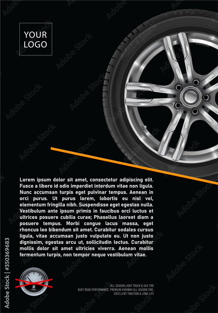 Wheel sale. Black Friday. Advertising poster, brochure, billboard ...