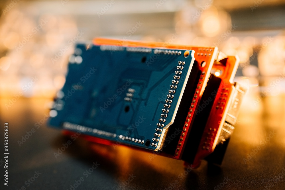 Parts for assembly cnc machine. arduino board for controlling the ...