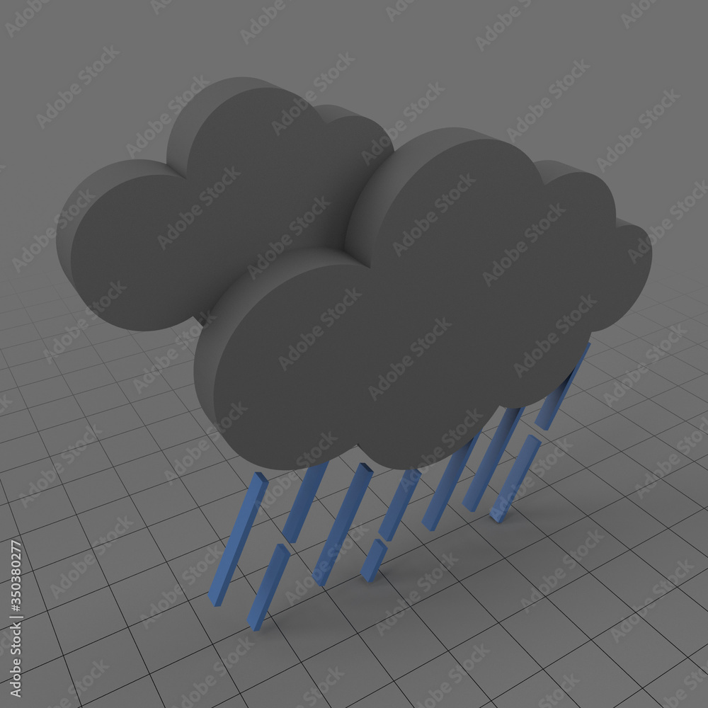 Rain weather symbol Stock 3D asset | Adobe Stock