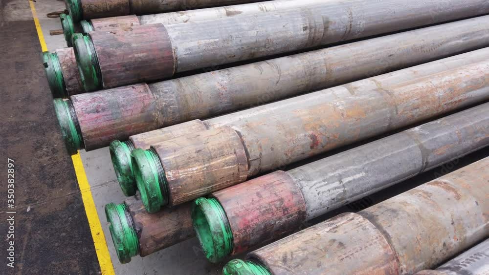 Stack of old casing conductor pulled out of hole after plug and ...