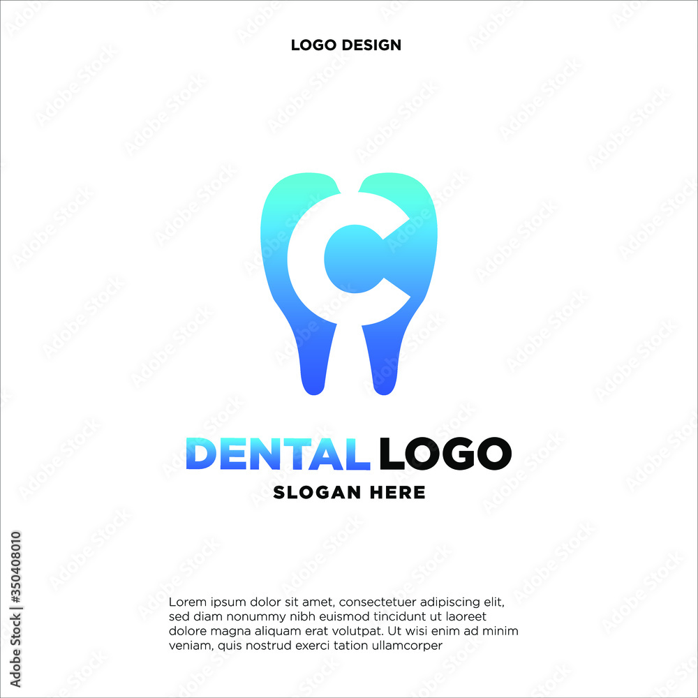 Initial Letter C Dental Logo Design Template Stock Vector | Adobe Stock