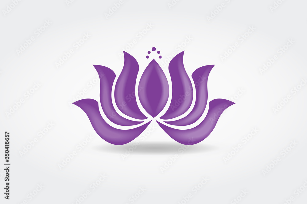 Logo purple lotus flower vector Stock Vector | Adobe Stock