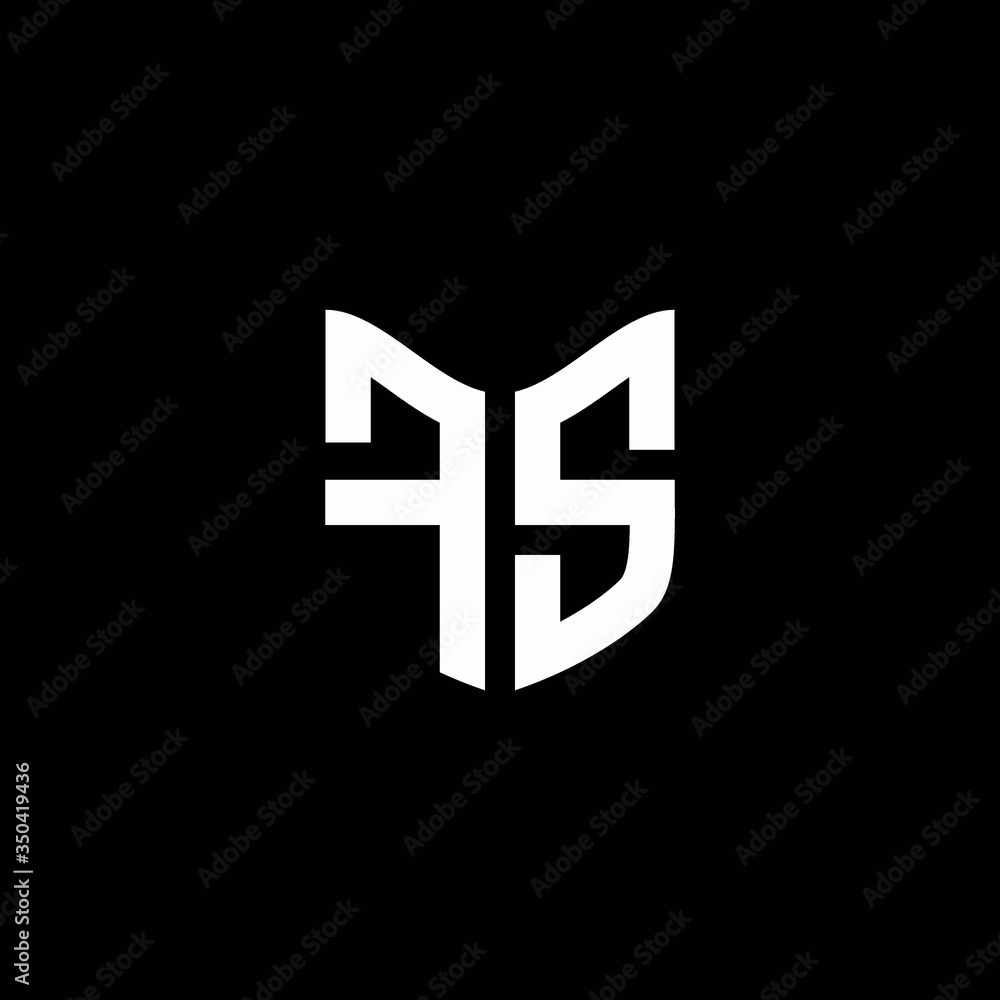 FS logo monogram with shield shape design template Stock Vector | Adobe ...