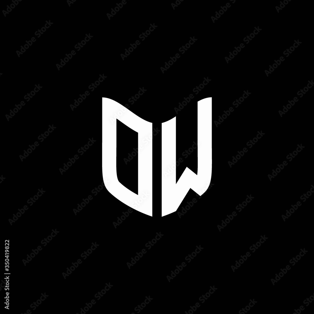DW logo monogram with shield shape design template Stock Vector | Adobe ...