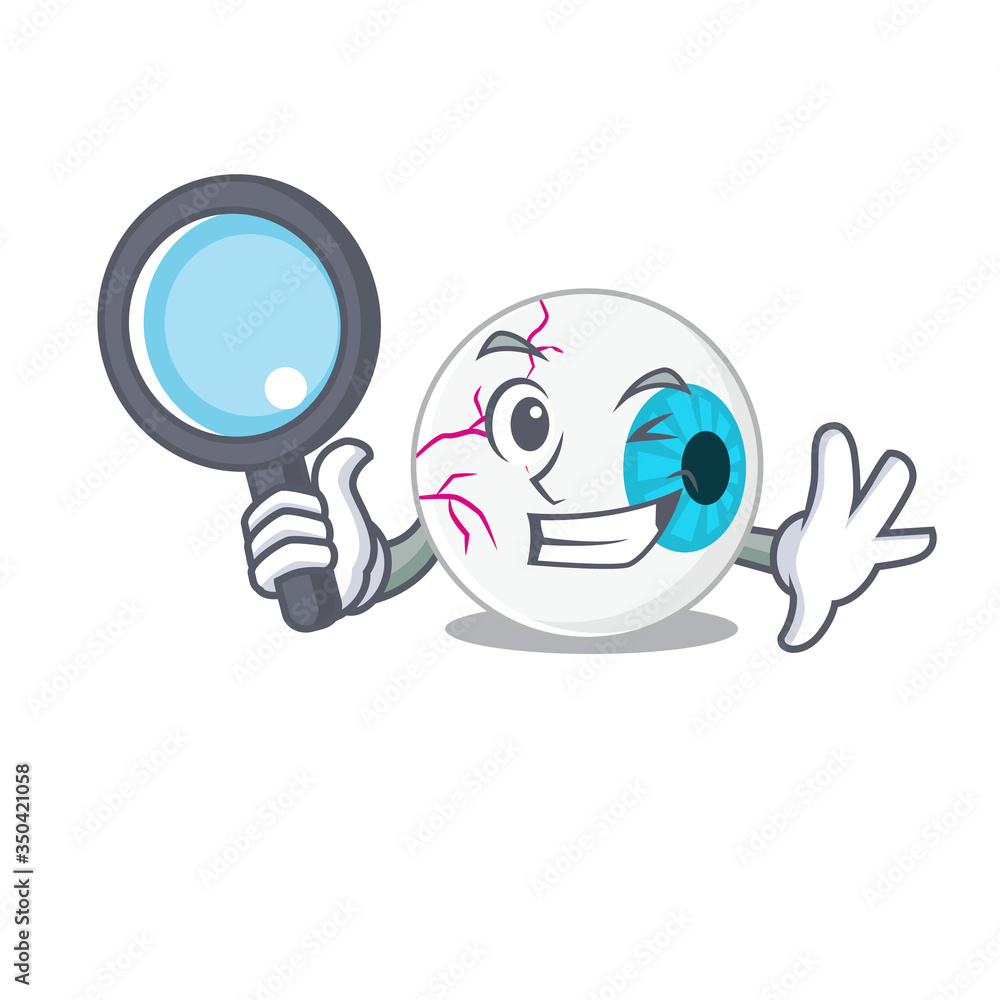 cartoon picture of eyeball Detective using tools Stock Vector | Adobe Stock