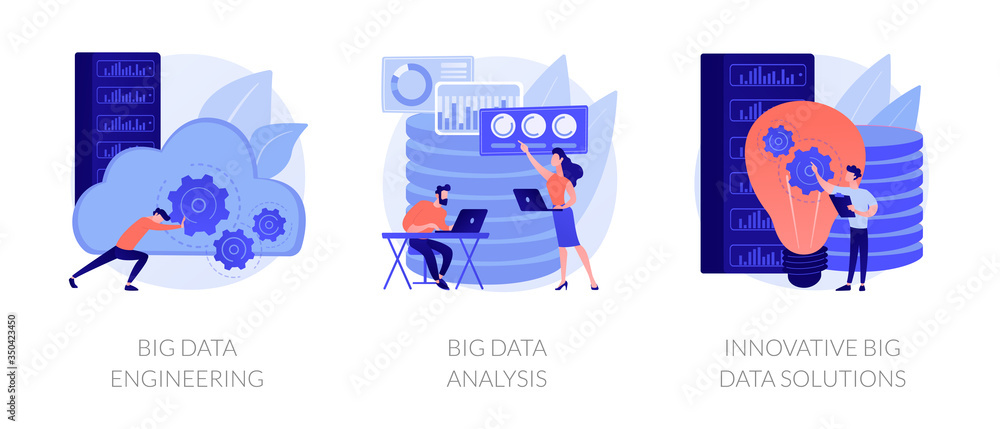 Databases and datacenters hardware. Digital information storage. Big ...
