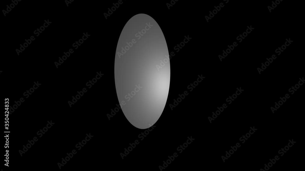 Oval rotate horizontally animation 3d on the black background Stock ...