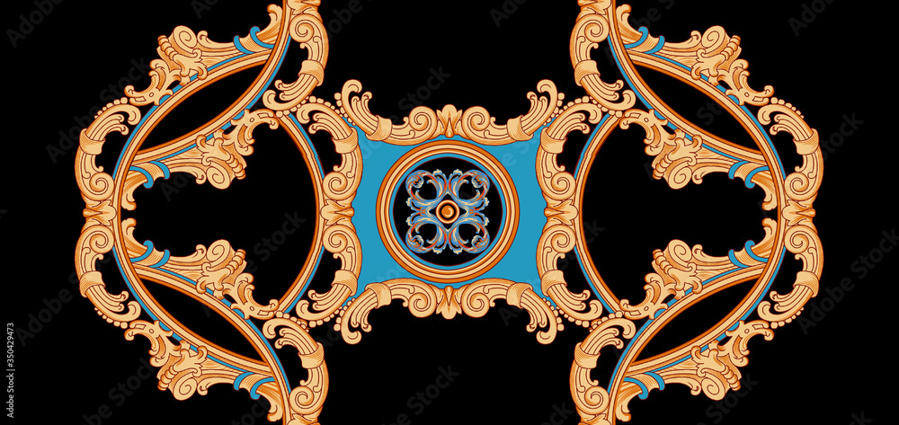 Decorated with elegant and luxurious patterns. Rococo, Baroque style ...