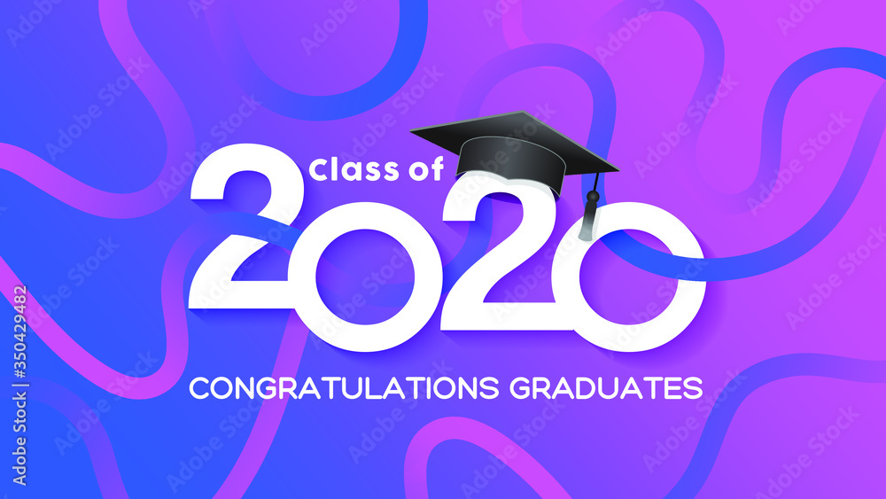 Vetor de Class of 2020. Congrats Graduates. Lettering Graduation logo ...