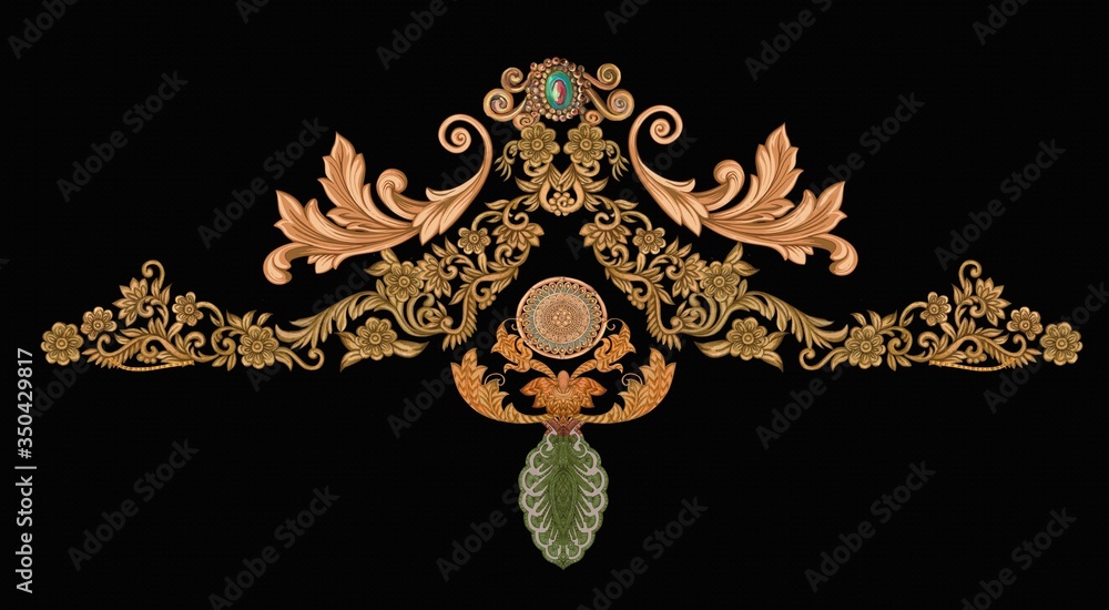 Decorated with elegant and luxurious patterns. Rococo, Baroque style ...