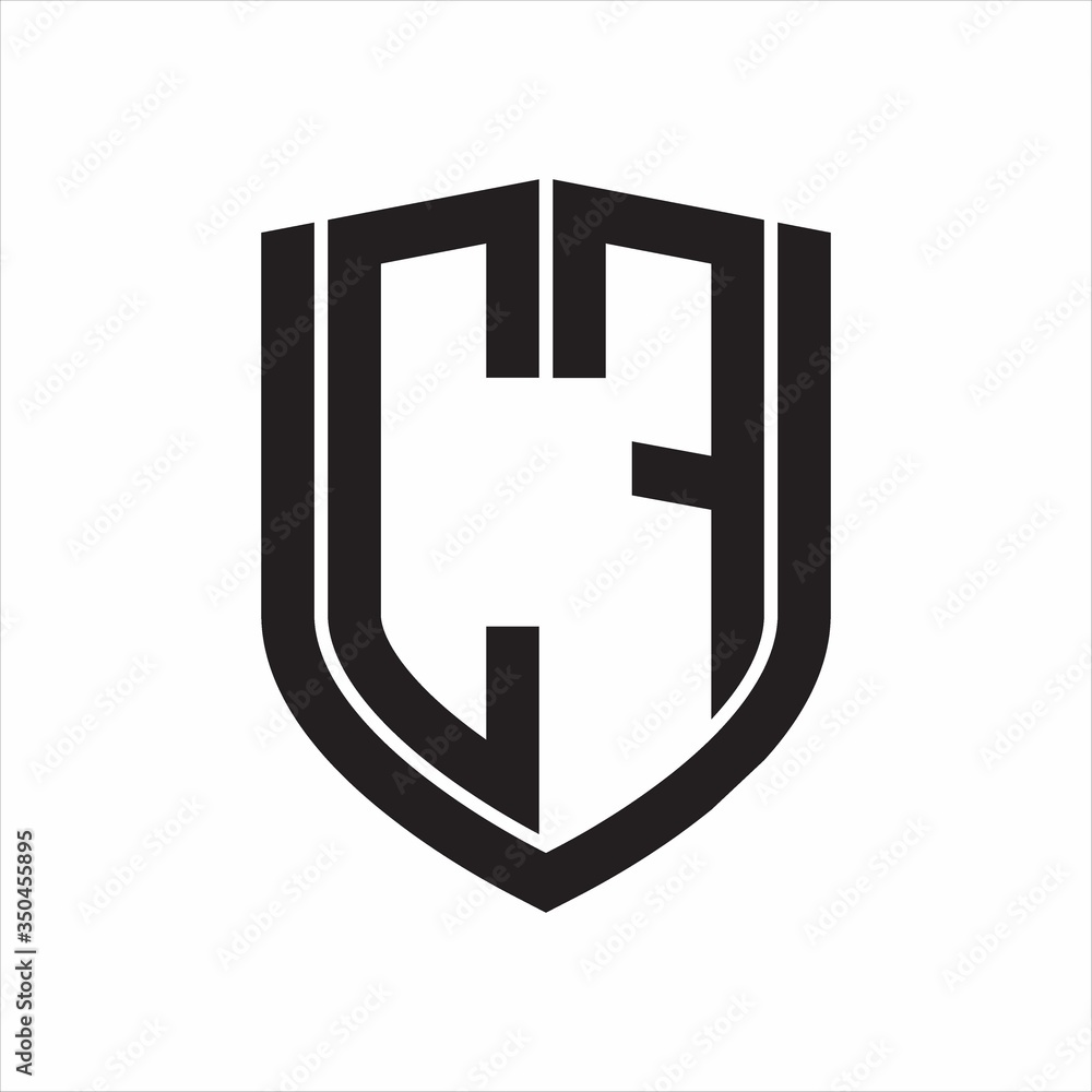 CF Logo monogram with emblem shield design isolated on white background ...
