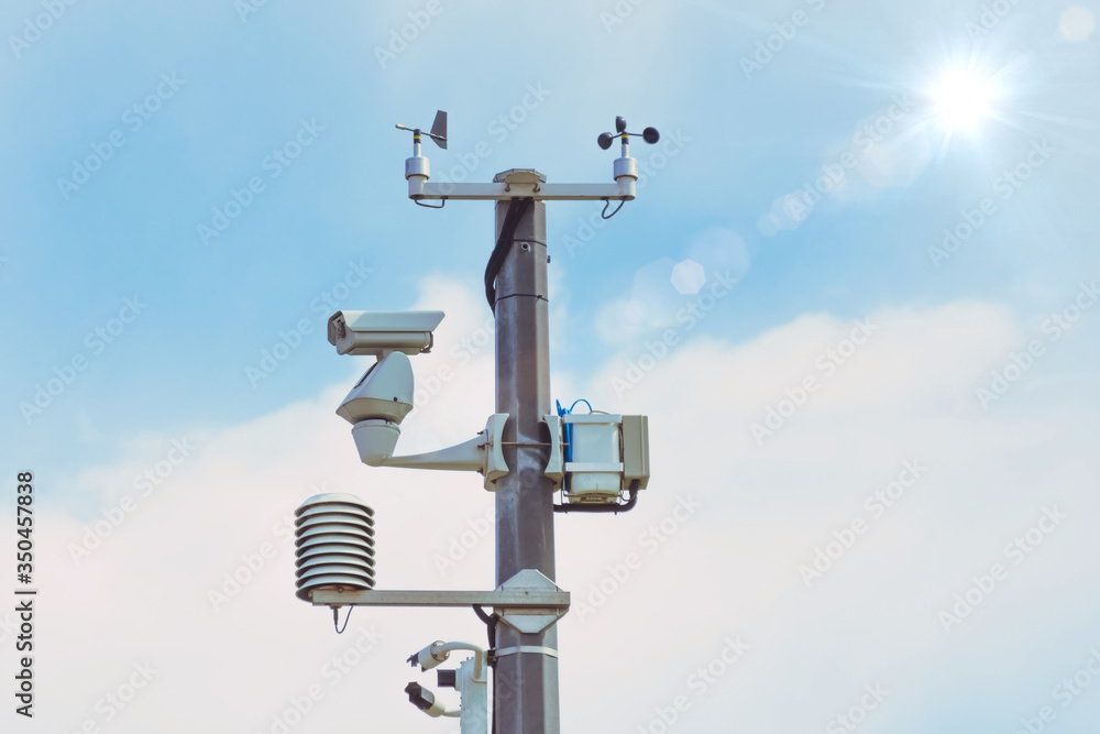 Automatic weather station, with a weather monitoring system and video ...