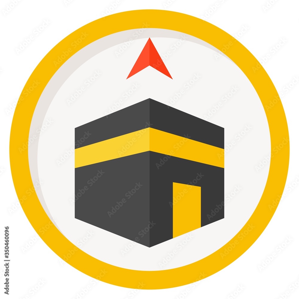 Qibla compass icon, ramadan festival related vector Stock Vector | Adobe Stock